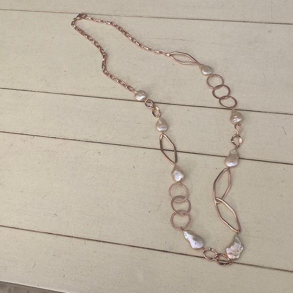 None | Jewelry | Kesi Pearl Necklace 34 Rose Gold In Color With White ...